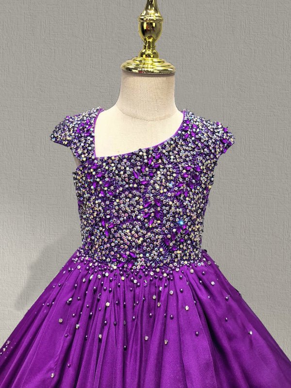Purple Beaded Pageant Dress for Preteens - Amazing Ball Gown ...
