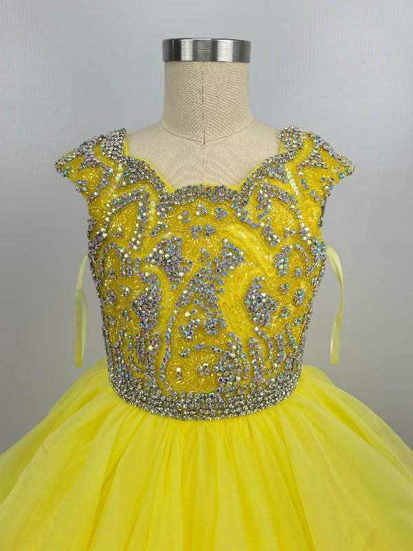 Yellow Glitz Pageant Dress - Elegant & Stylish – CupcakePageantDress