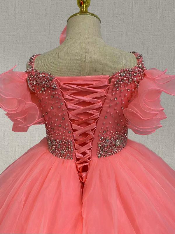Sparkly Exquisite Preteen Coral Prom Dress Pageant – CupcakePageantDress