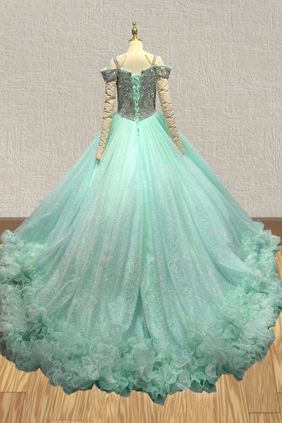 Sparkly Beaded Bodice Tween Mint Pageant Dress - Glitz Pageant Dress ...