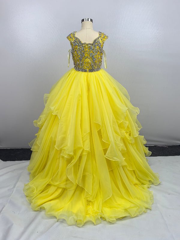 Yellow Glitz Pageant Dress - Elegant & Stylish – CupcakePageantDress