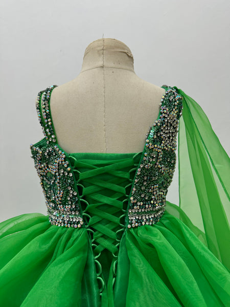 Girls Beauty Green Sparkly Unique Pageant Dress – CupcakePageantDress