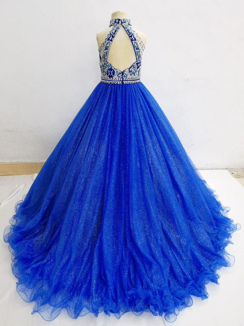 Glitz Beaded Bodice Open Back Gorgeous Teen Royal Pageant Gown ...