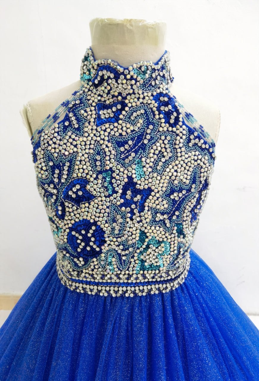 Glitz Beaded Bodice Open Back Gorgeous Teen Royal Pageant Gown ...