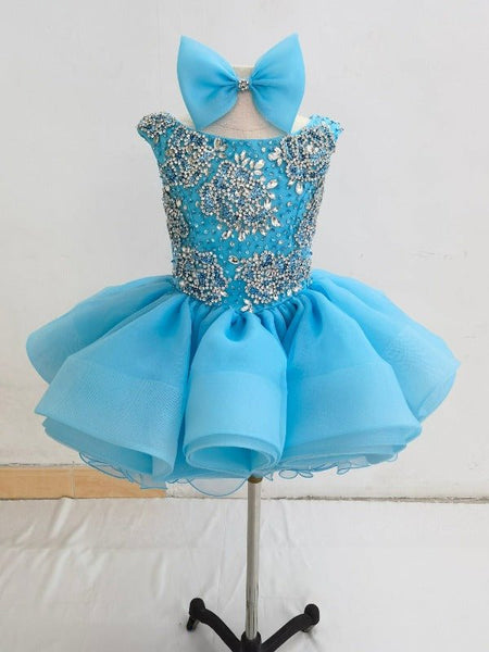 Cusotm Made Little Girl/Baby Girl/Baby Miss Short Pageant Dress ...