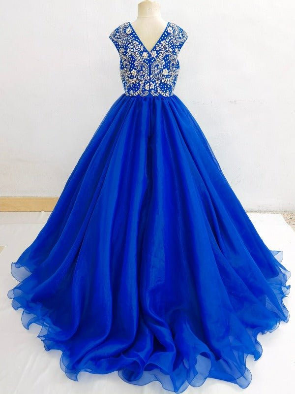 Royal Beaded Bodice Child Long Ruffle Floor-Length Pageant Dress ...