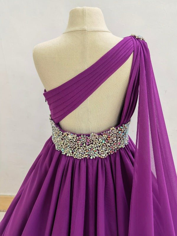 Customize Miss Teen Purple Pageant Dress with Cape – CupcakePageantDress
