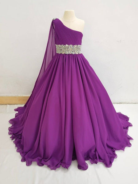Customize Miss Teen Purple Pageant Dress with Cape – CupcakePageantDress
