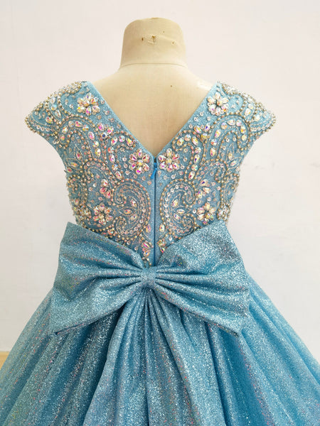 Elegant V Neck Sparkly Child's Formal Dress Pageant – CupcakePageantDress