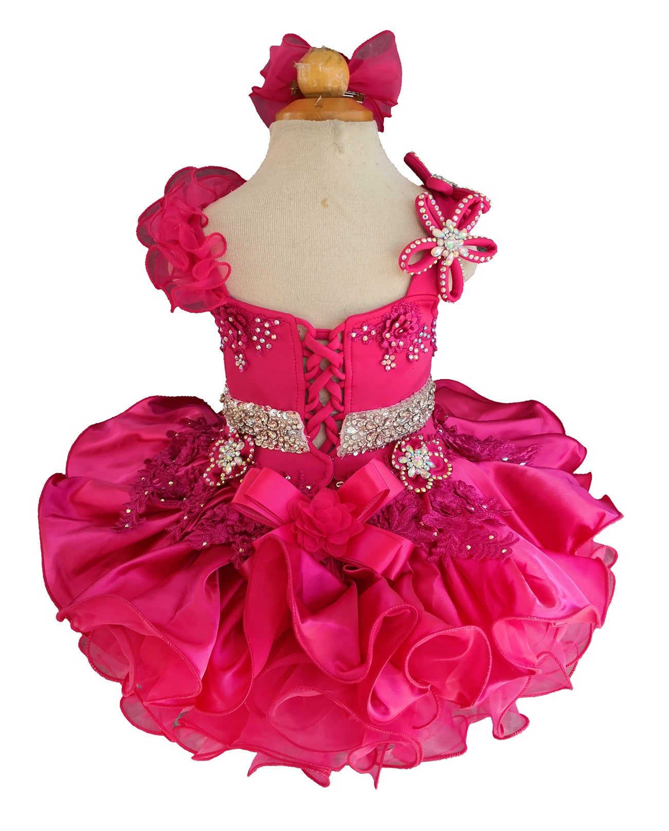Baby Girl/Baby Miss Lace Glitz Cupcake Pageant Dress With Hair Bow ...