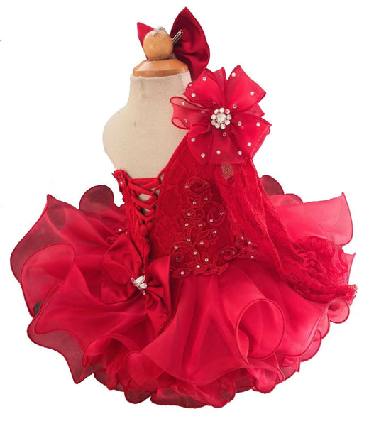 Glitz Hot pink Lace Little Girl Cupcake Pageant Dress – CupcakePageantDress